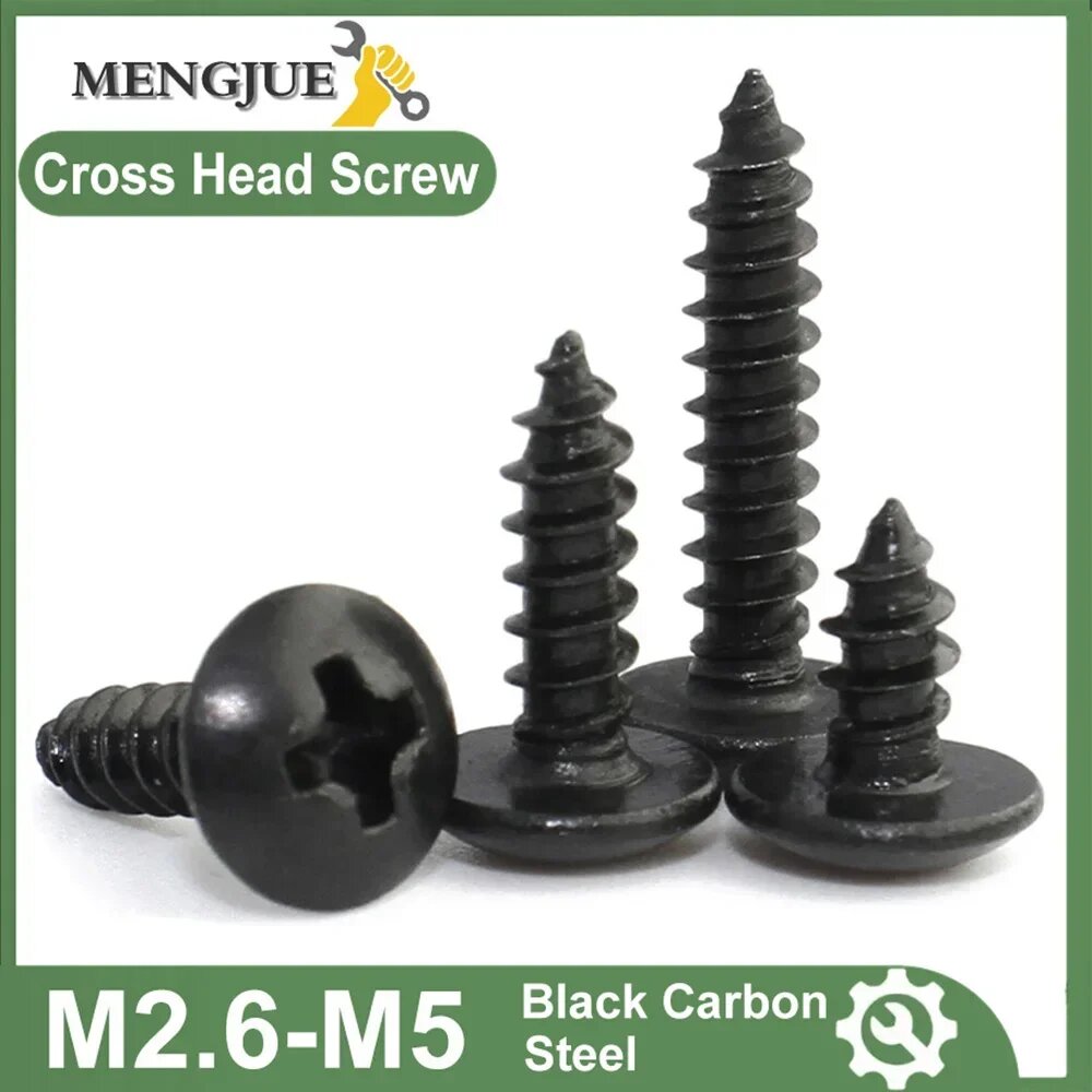 Менджуэ черные саморезы из углеродистой стали M2.6-M6 M3 (50pcs), 20mm