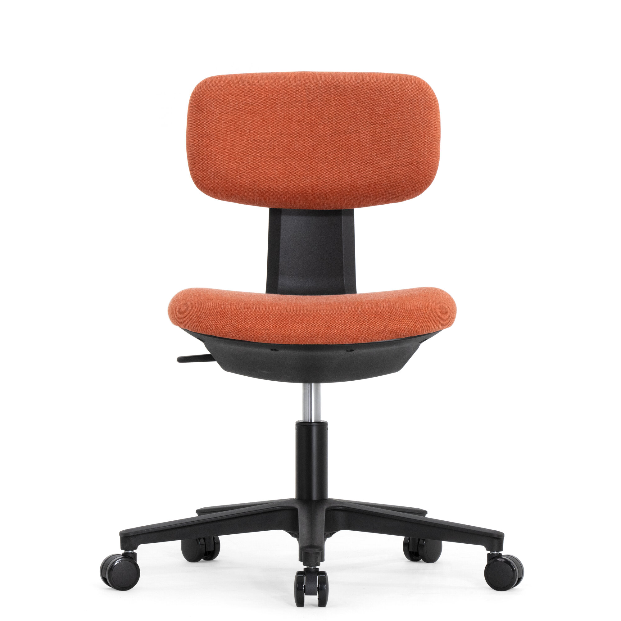 Стул мобильный Falto Rookie plus (поворот спинки, ткань, каркас чёрный, оранжевый)