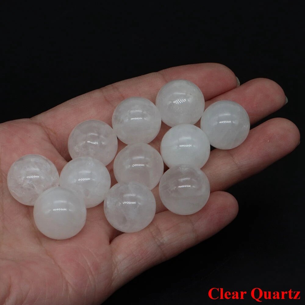 Хрустальная сфера Аметист Обсидиан 16 мм Белый, 1 PC, Clear Quartz