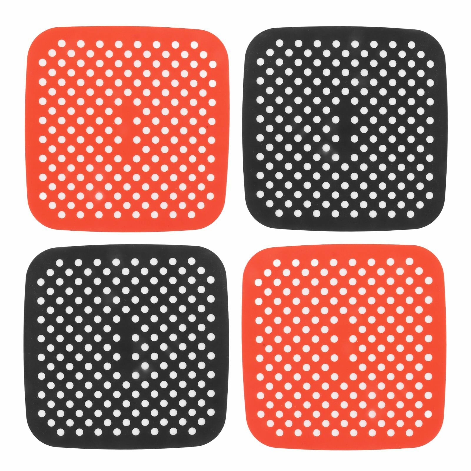 Многоразовые силиконовые коврики для аэрогриля защита от прилипания, удобство очистки, равномерный нагрев, комплект 4 штуки