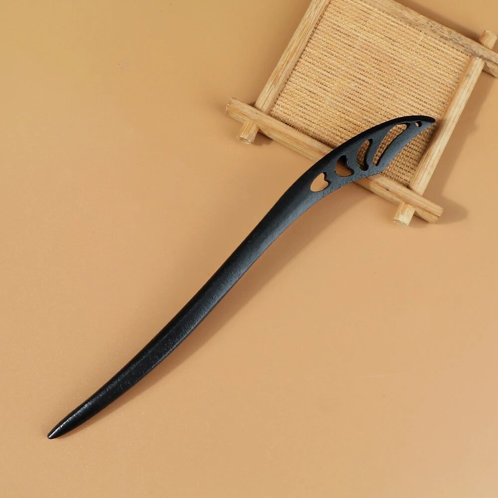 Деревянные чёрные палочки для волос Morandiy Style 9