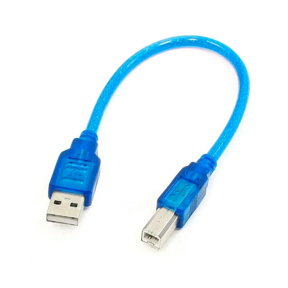 Кабель USB, A to B, длина 30см, скорость передачи до 480Мбит/сек, для ПК, синий