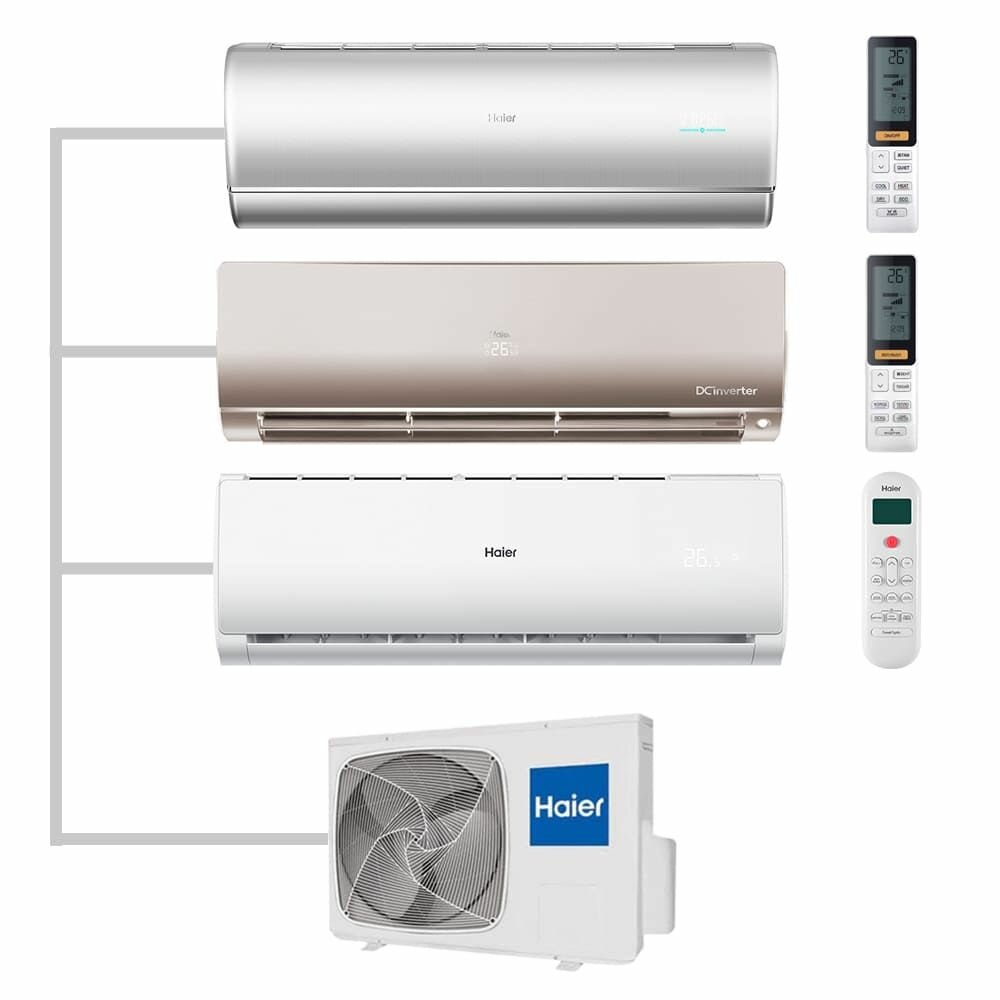 Мульти сплит-система настенная Haier AS35S2SJ2FA-S/AS25S2SF2FA-G/AS09TS6HRA-M / 3U70S2SR5FA Inverter