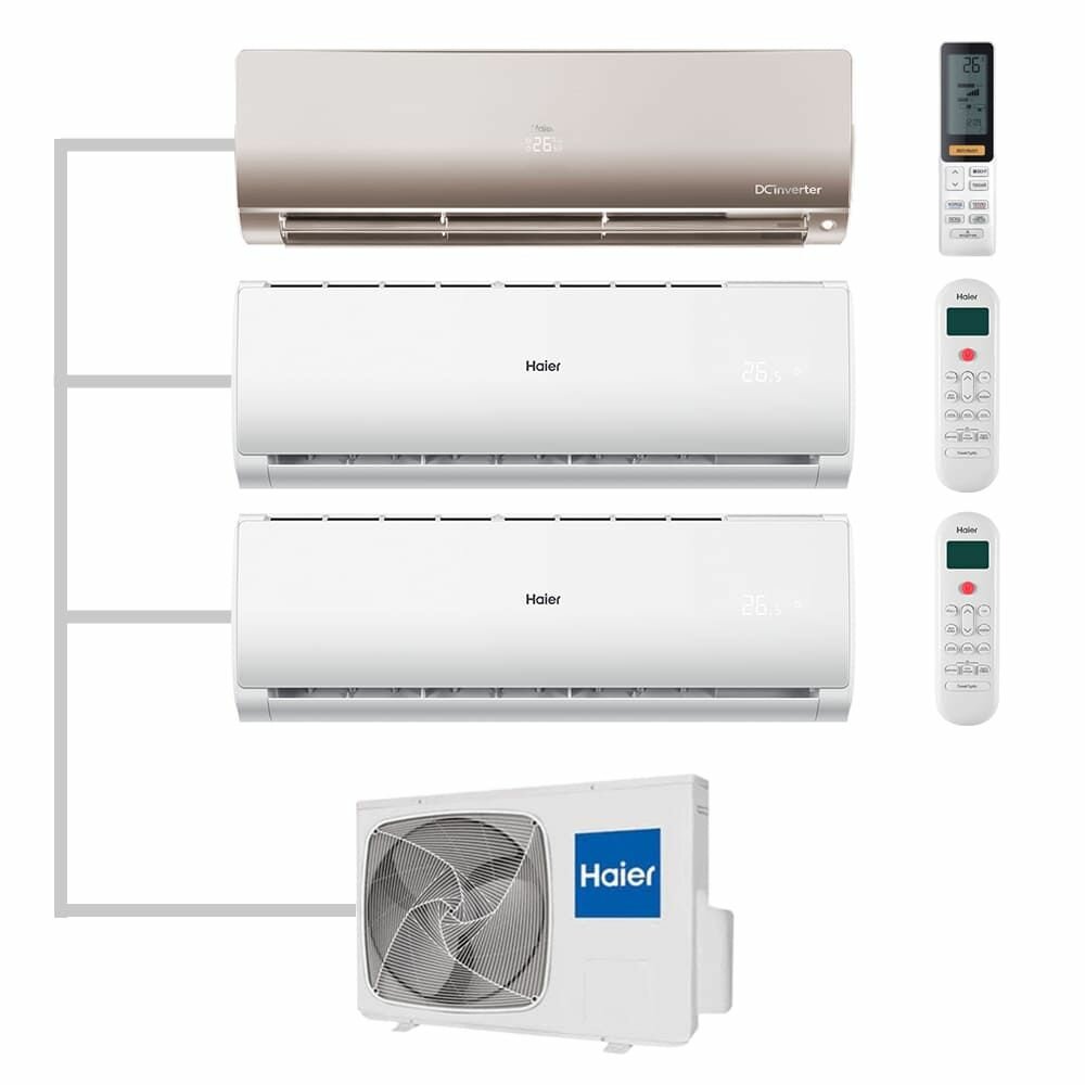 Мульти сплит-система настенная Haier AS35S2SF2FA-G/AS12TS6HRA-M/AS12TS6HRA-M / 3U70S2SR5FA Inverter