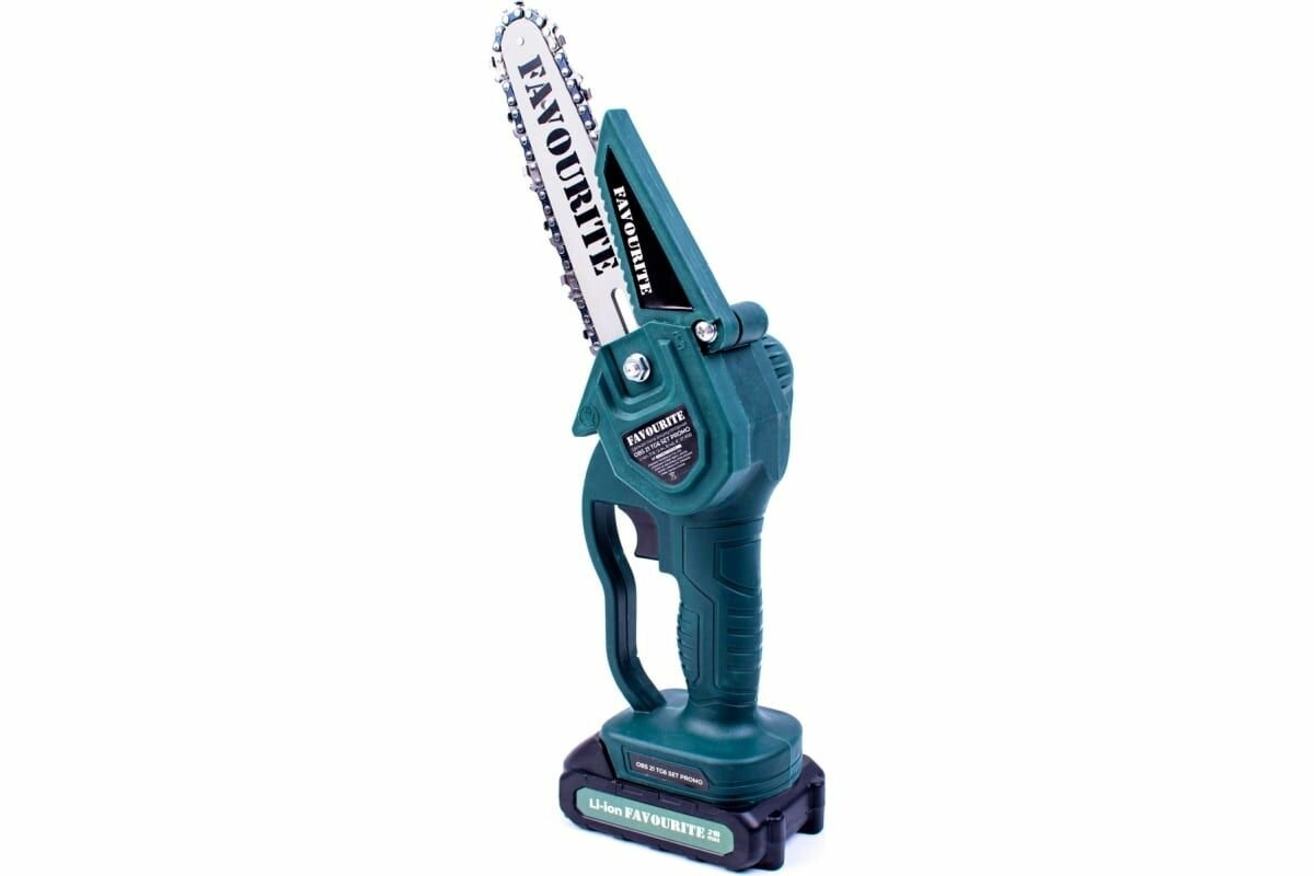 Цепная пила аккумуляторная Li-ion OBS 21 TG6 SET PROMO, 21 В, кейс, ЗУ, 2 АКБ One battery system FAVOURITE