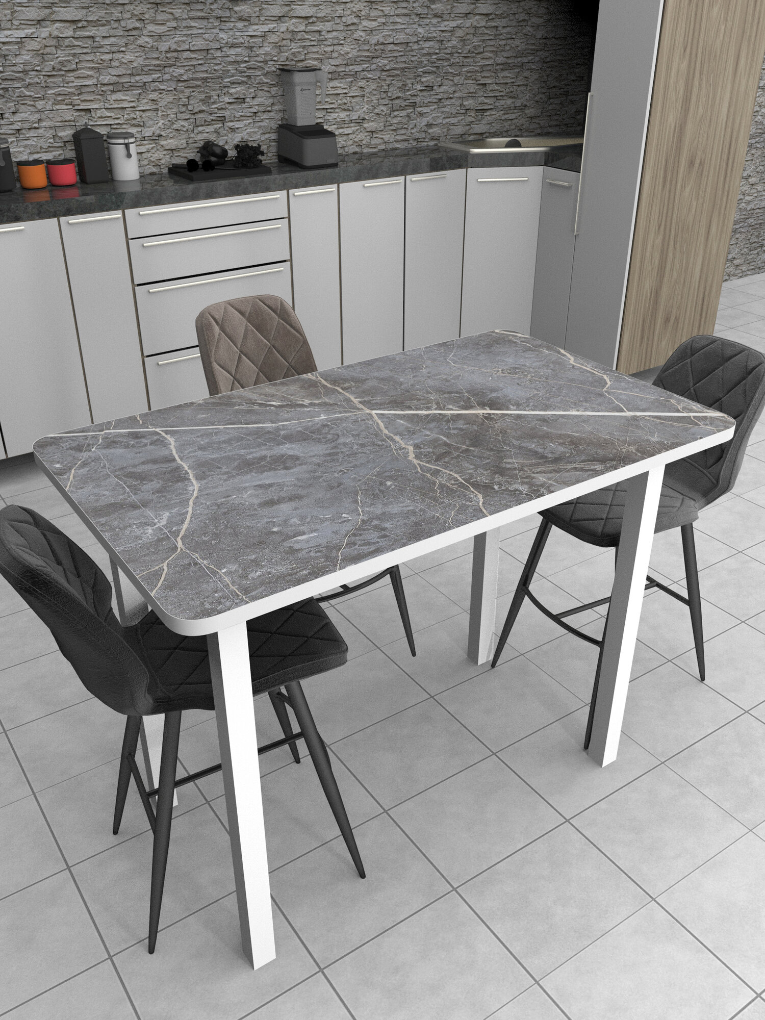 Обеденный стол с пластиковым покрытием "Фаерстоун", 100х60х76см