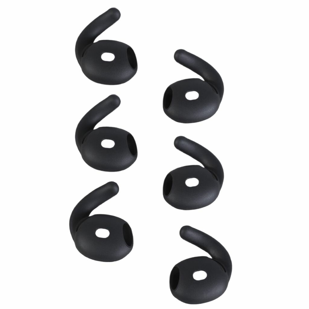 Микронаушник, 3 пары наушников airpods с 4 ушными крючками-черные