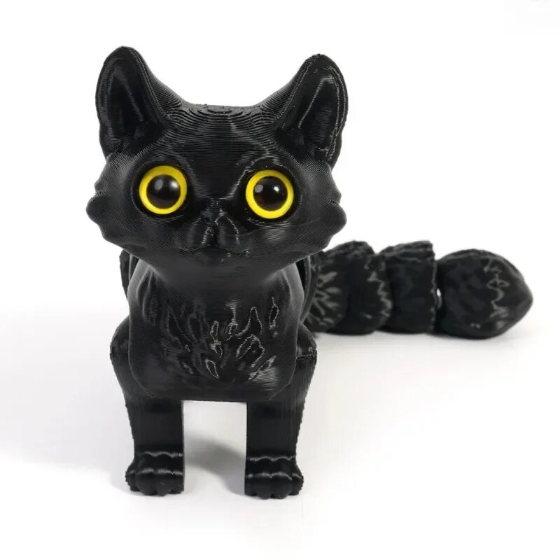Черная 3D фигурка кошки, цвет A black
