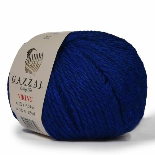 Пряжа Gazzal Viking 4017 тёмный василёк (100г/100м, упаковка 4 мотка)