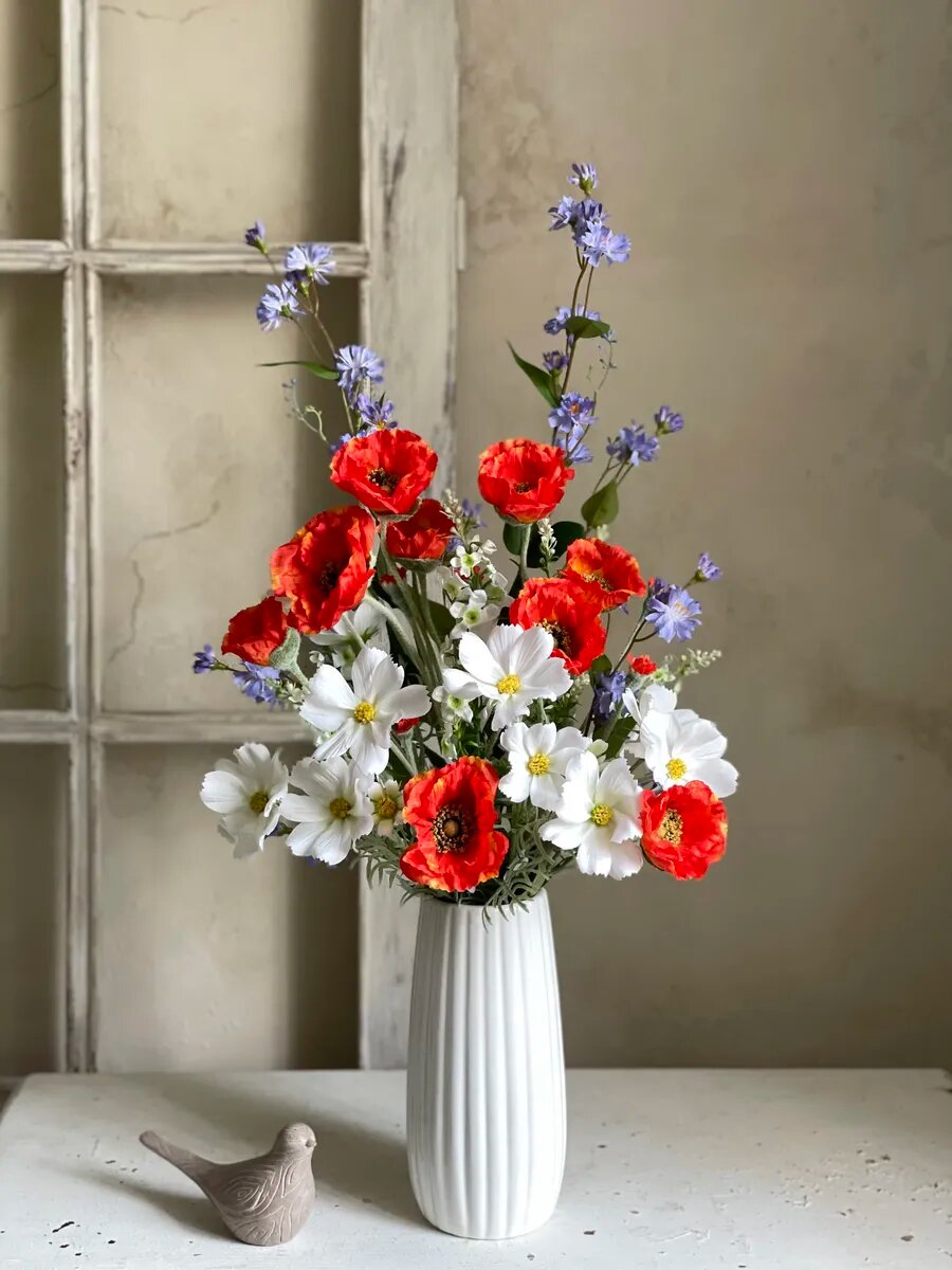 Искусственные цветы для декора Букет с маками