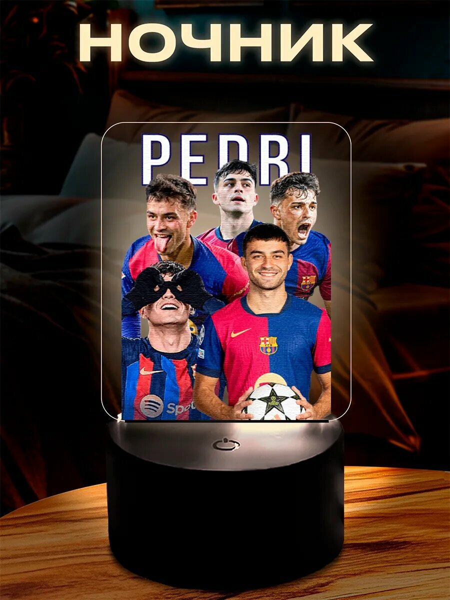 Акриловый ночник "Волшебный светильник" на подставке, 16 режимов, с принтом Педри