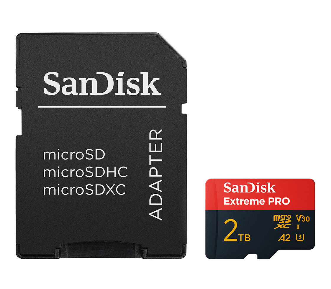 Карта памяти SanDisk MicroSDXC 2TB Extreme Pro UHS-I A2 V30 U3 250/150MB/s + SD-адаптер