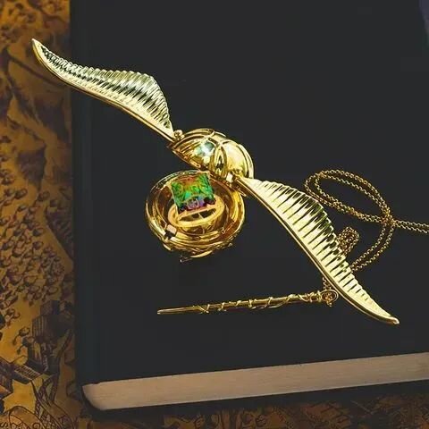Премиум шкатулка для кольца Золотой Снитч золотые не съёмные крылья 2 поколение
