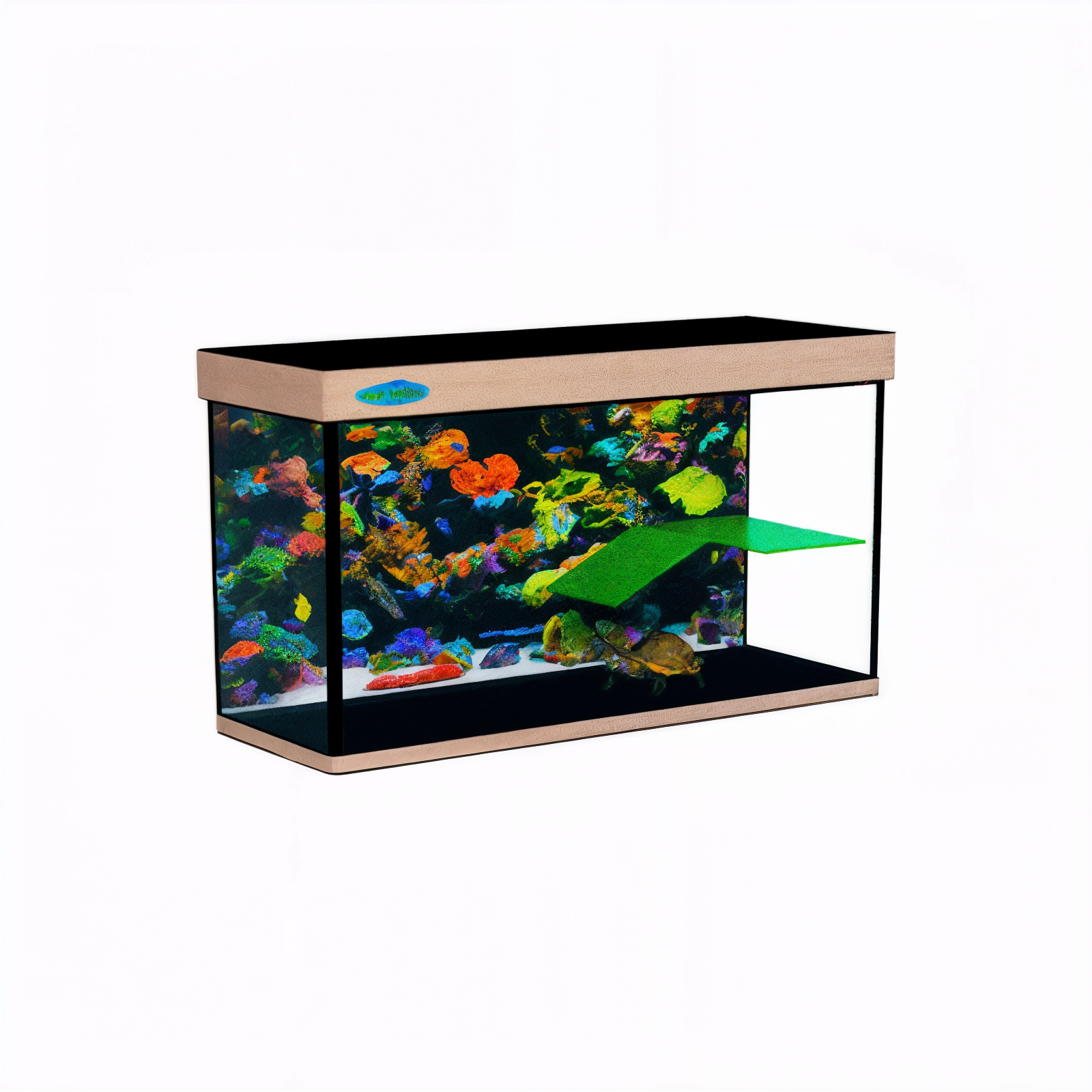 Аквариум без тумбы 300 литров для красноухой черепахи AquariumBest террариум , Беленый дуб (101х51х66 см)