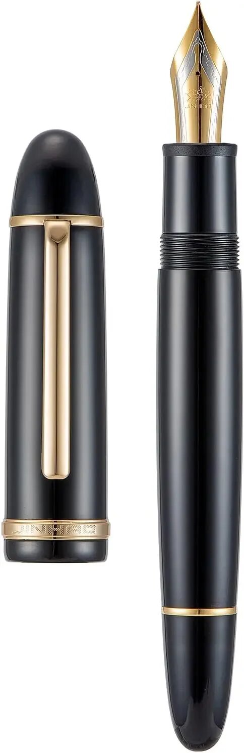 Jinhao X159 набор перьевых ручек из смолы Черный, ЭФ, Black Gold Clip