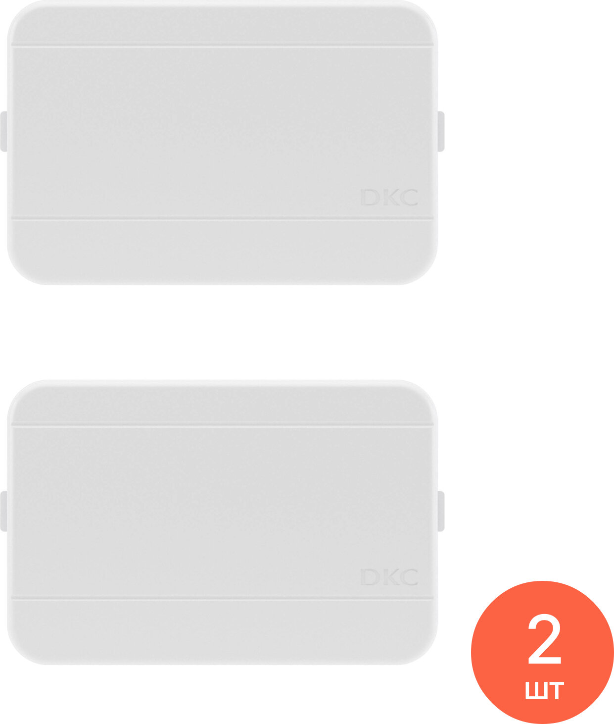 Тройник DKC / ДКС NTAN с перфорацией у основания и фиксатором для кабеля, пластиковый, белый, размером 60×40мм / отвод, аксессуары для кабель каналов (комплект из 2 шт)