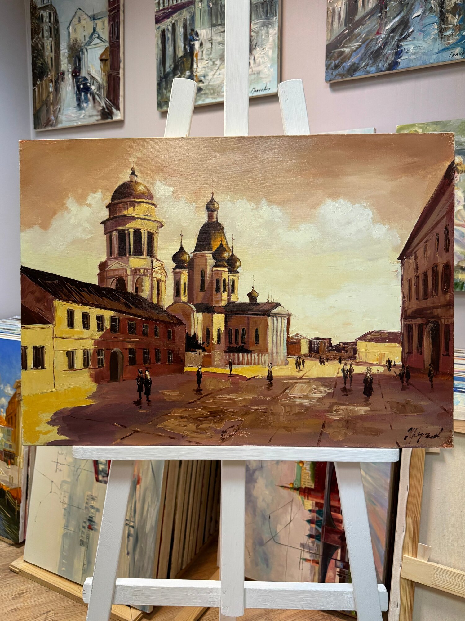 Картина маслом Церковь Владимирской Божьей матери в Санкт-Петербурге 50х70 см. Художественная мастерская Грёзы.