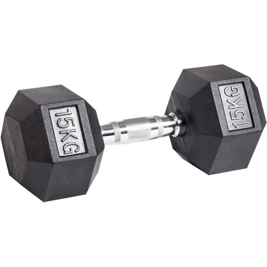 Гантель неразборная Victoryfit гексагональная 15 кг