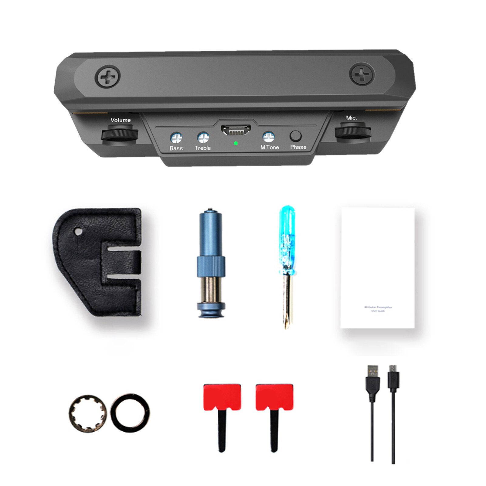 Предусилитель для гитарного звукоснимателя DOUBLE X0 с регулировкой громкости и тембра, крепление в резонаторное отверстие, аксессуары для музыкальных инструментов, в том числе для акустической гитары.