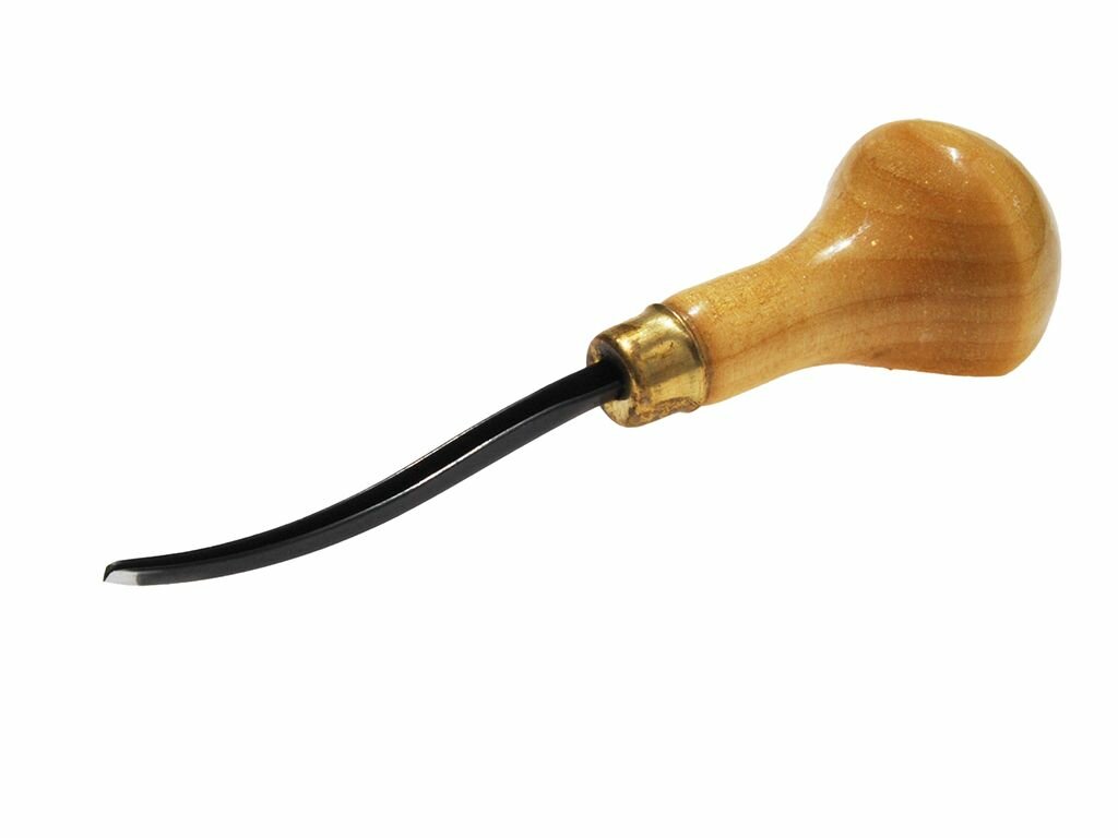 16и Стамеска штихель уголок изогнутый для линогравюры и резьбы 35 градусов, 1мм Татьянка