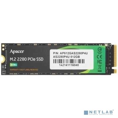 Накопитель SSD Apacer AS2280P4U, 512Gb, PCIe 3.0 x4, M.2 2280, NVMe, R/W 3500/2300