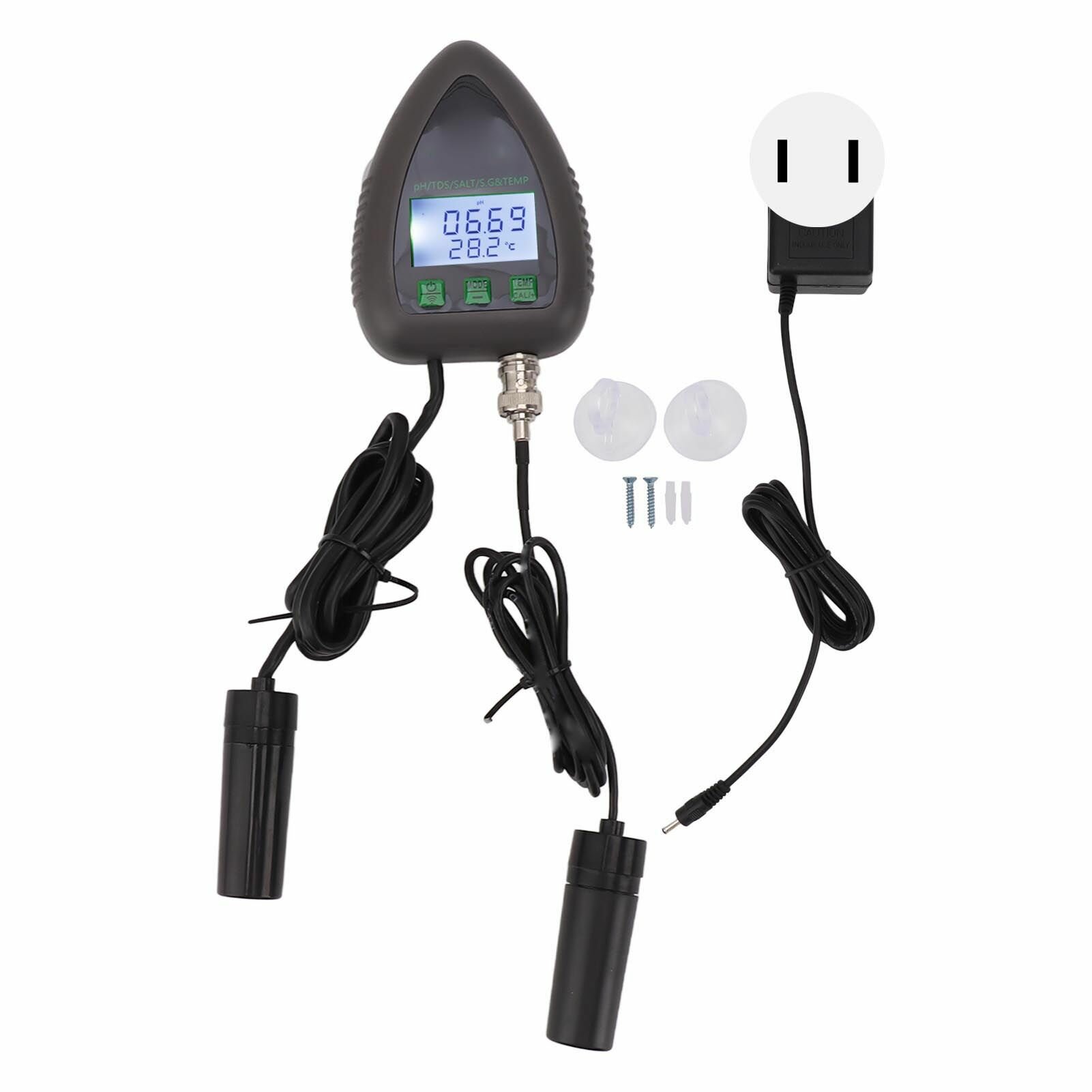 WiFi-анализатор воды 5 в 1 (US Plug)мониторинг pH, TDS, соль, SG, TEMP через Tuya (110V)