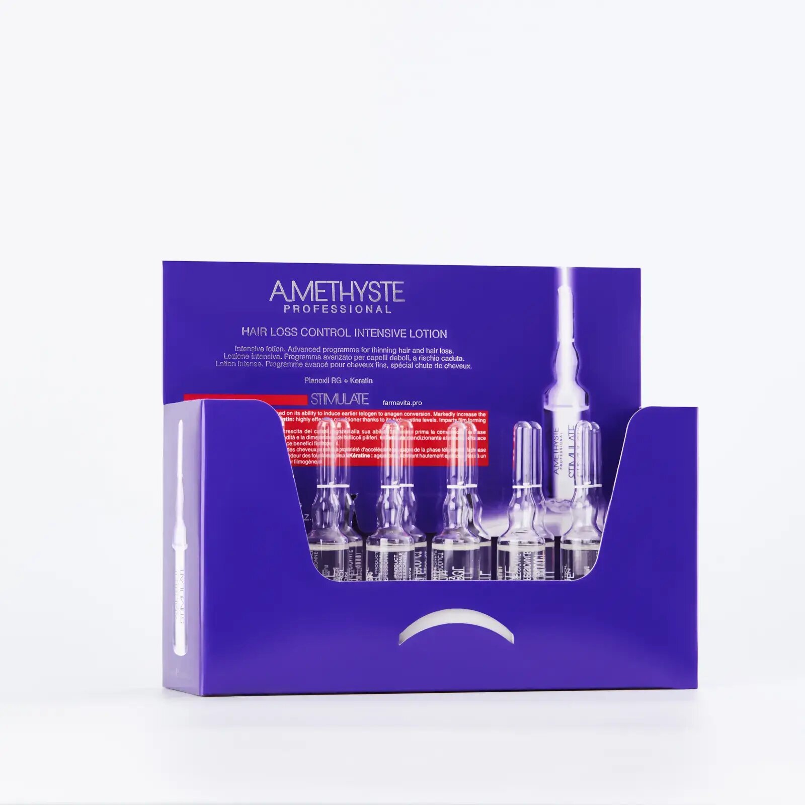 Лосьон против выпадения волос FarmaVita "Amethyste" , с кератином, 12х8 мл.