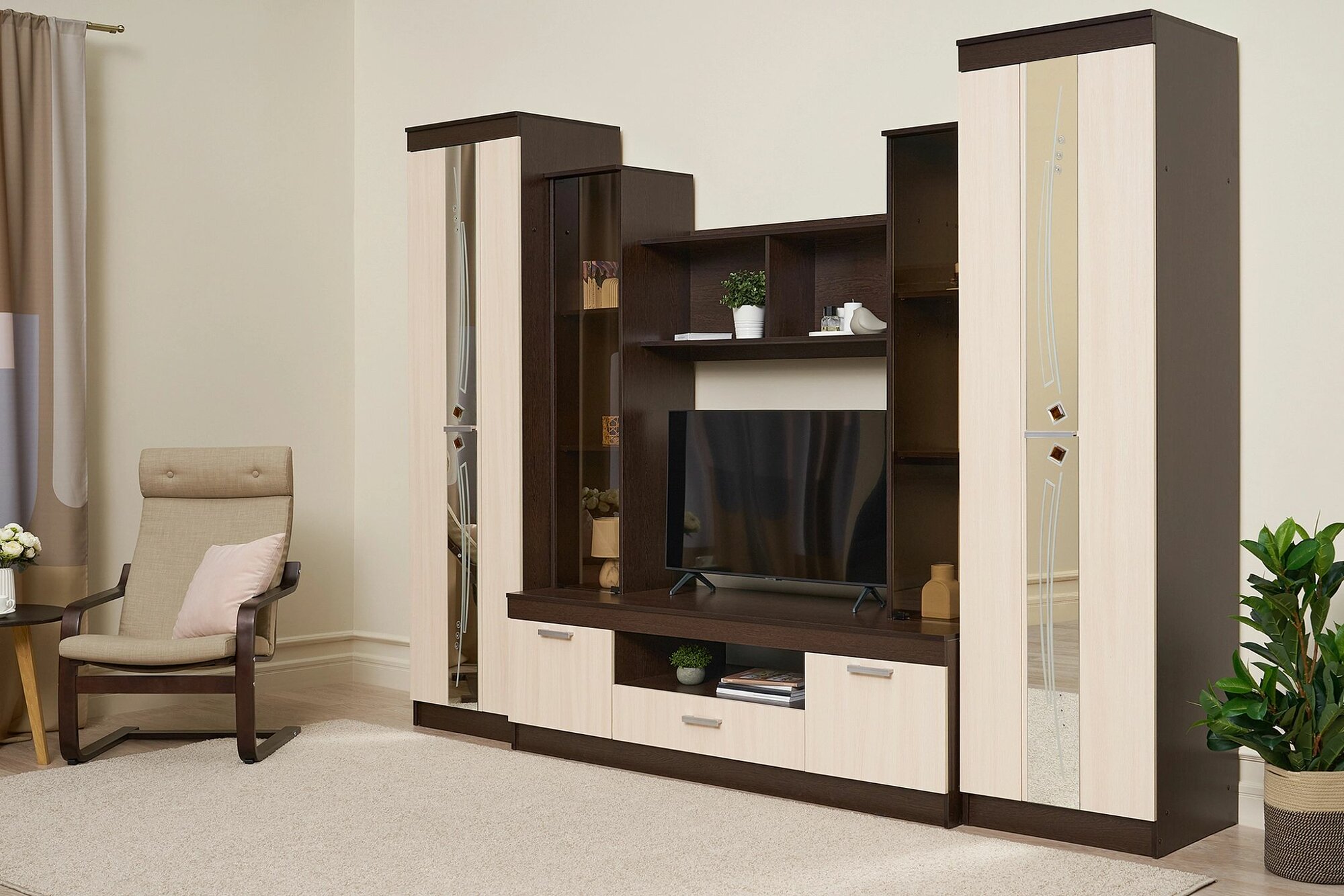 Гостиная Атлантида 2 (Дуб беленый, венге)