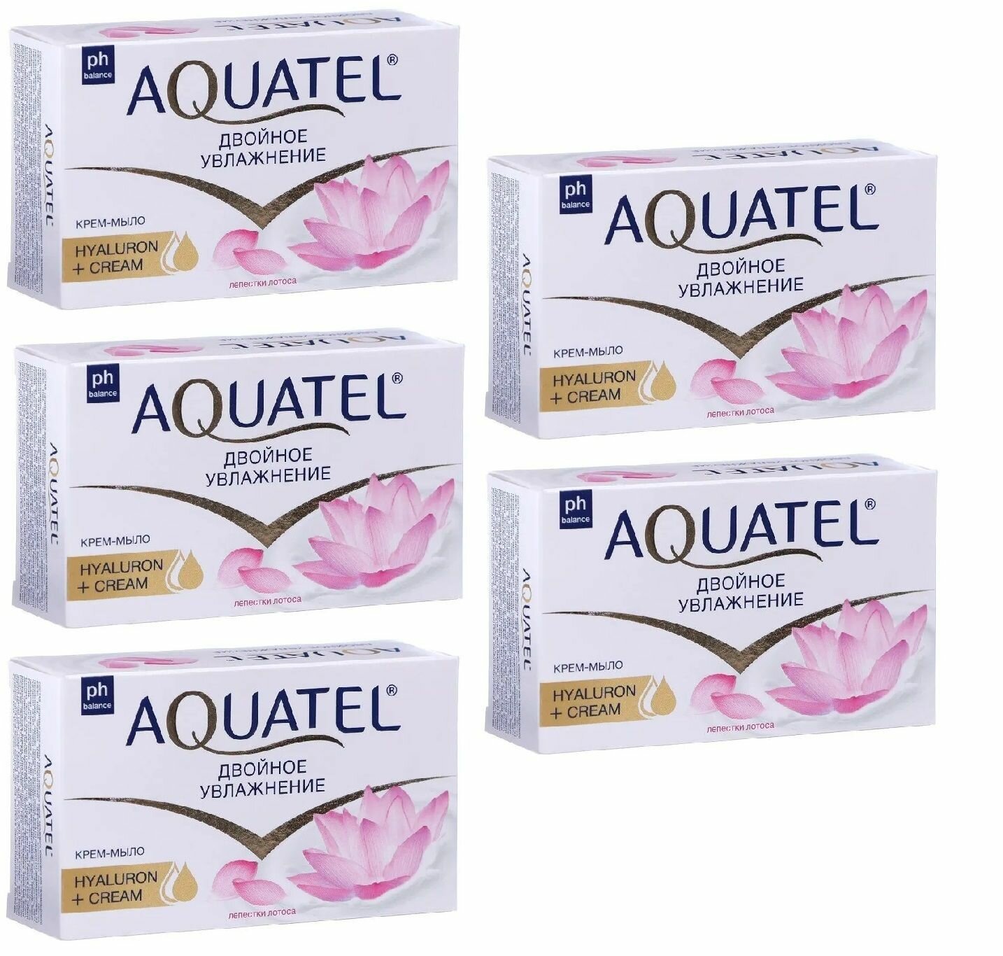 Крем-мыло твердое Aquatel Лепестки лотоса, 90 г, 5 шт.