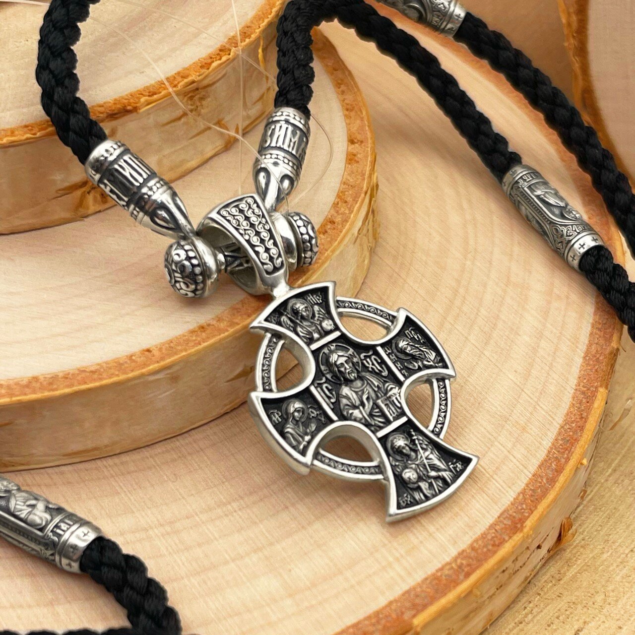 Комплект украшений, серебро, 925 проба, оксидирование, чернение