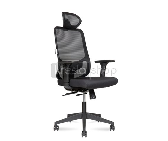 Кресло для персонала Norden Бэст блэк / Best black WH256A черная сетка, черная ткань, сиденье слайдер
