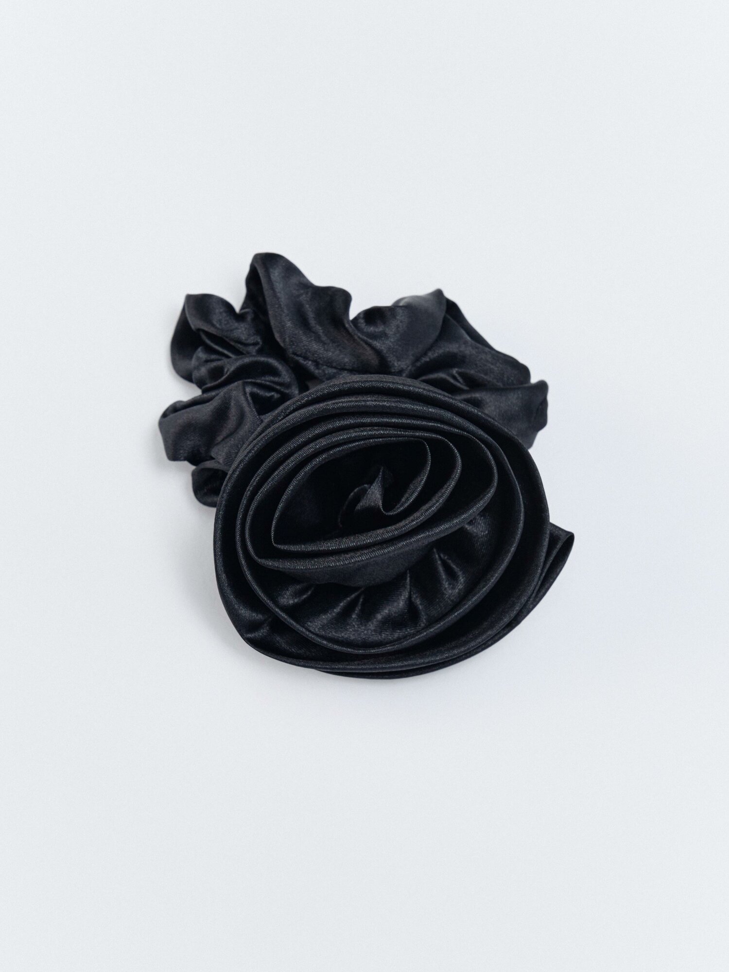 Резинка для волос Sela, для девочек, чёрная, атласная, нарядная