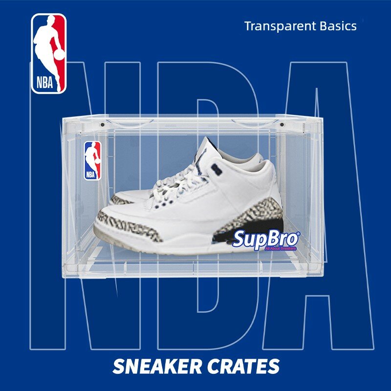 Официальная лицензированная коробка для обуви NBA SupBro, полупрозрачная, 33.7x26.5x20.6см, 1 шт