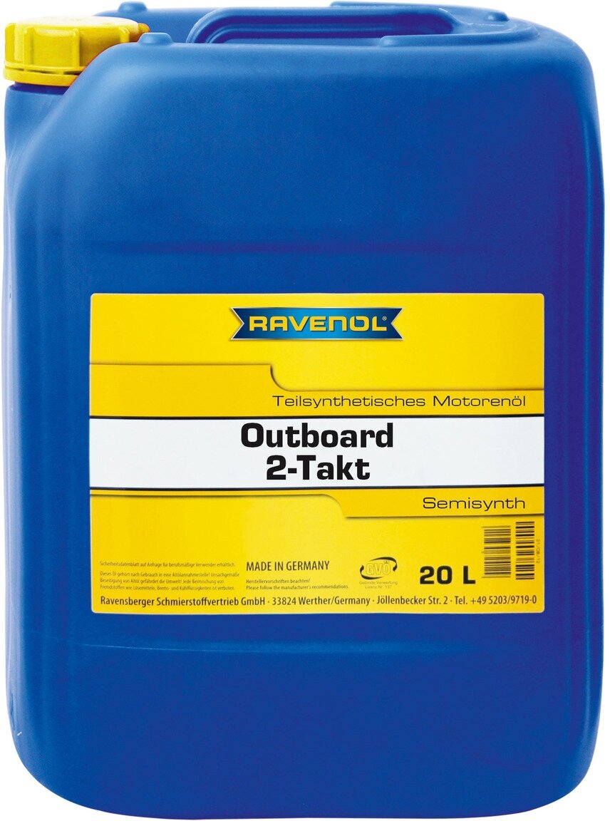 Моторное масло для 2Т лод. моторов RAVENOL Outboardoel 2T teilsynth. (20л) new