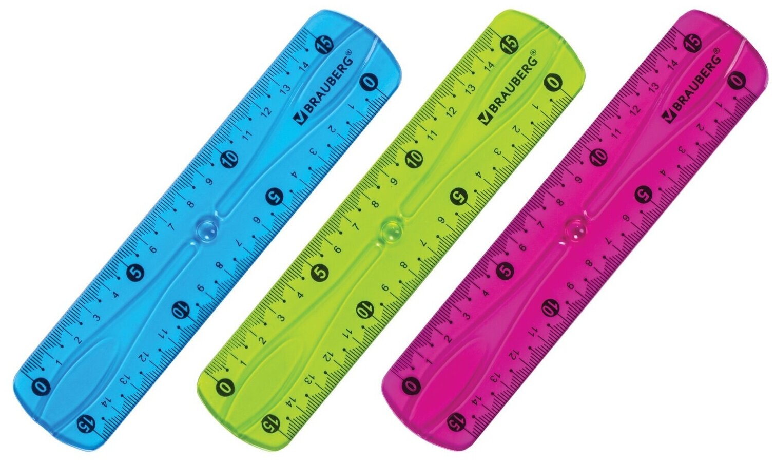 Линейка Brauberg 15 см гибкая "Flex", пластиковая, 1 шт (210673)