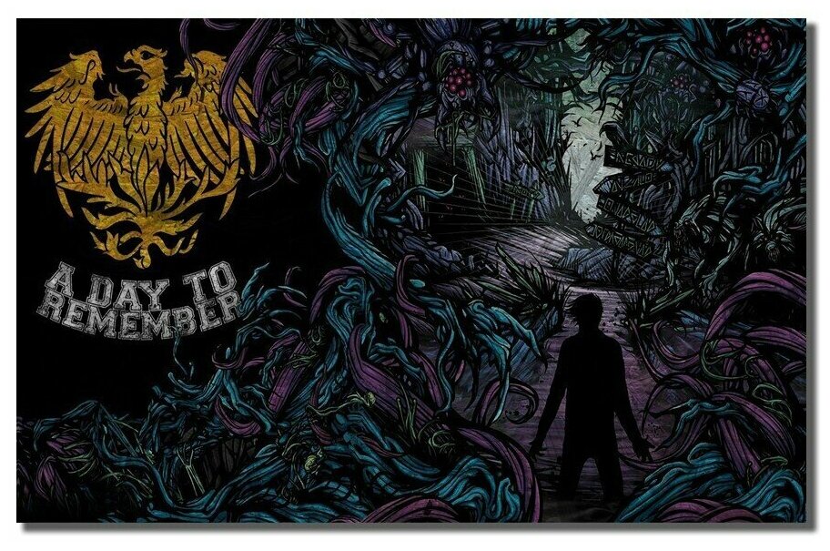 Картина интерьерная на рельефной доске, рисунок Музыка A day to remember - 7692 Г