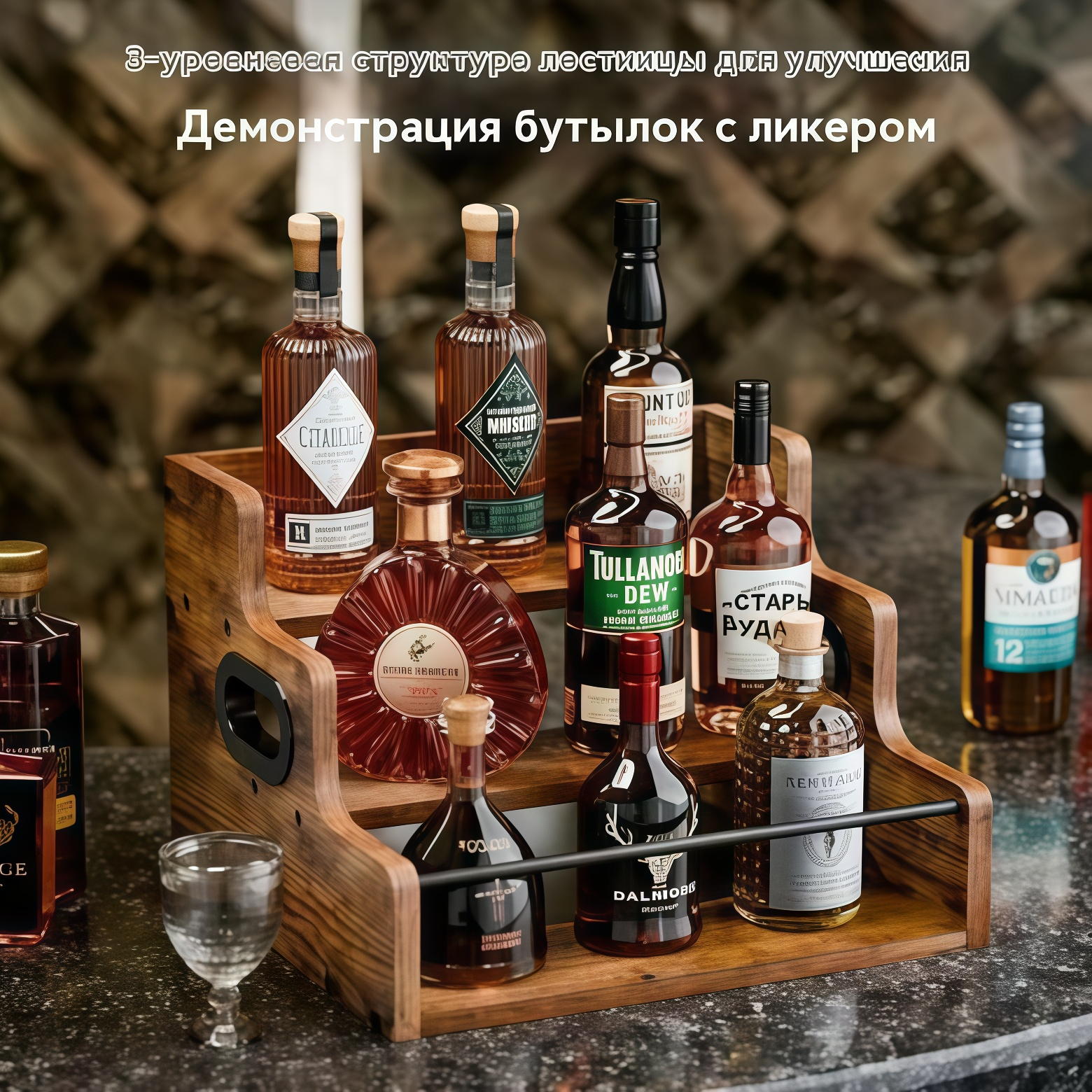 3-ступенчатая настольная винная полка