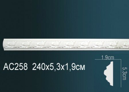 Молдинг Perfect AC258 Д240xШ1.9xВ5.3 см /Перфект.