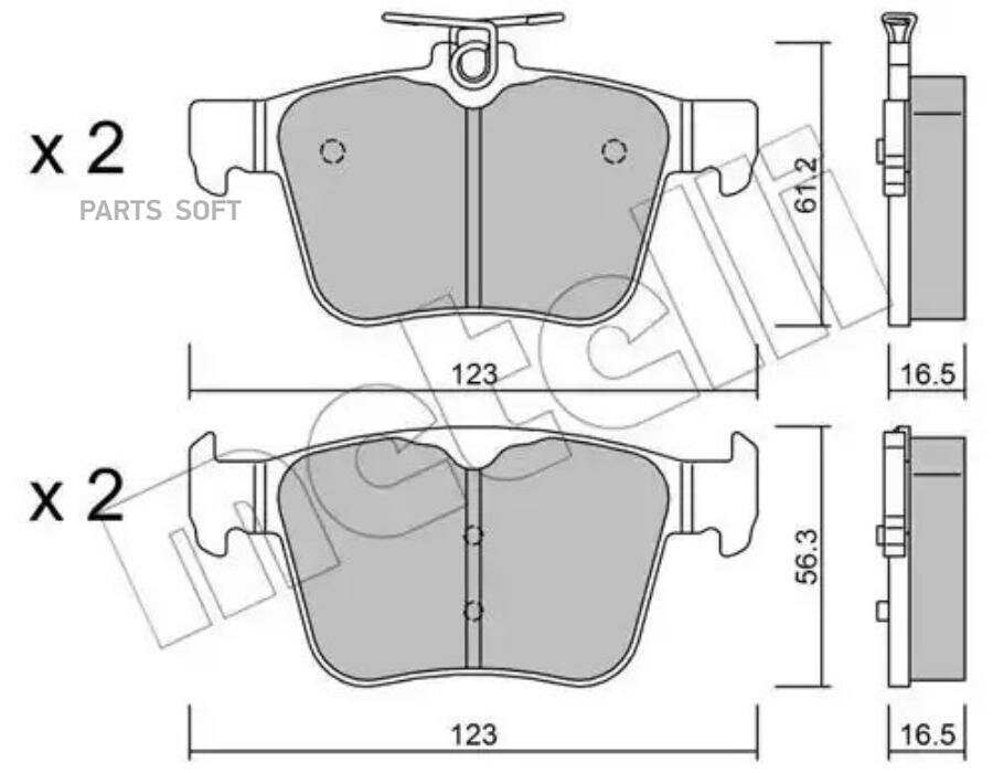 Колодки тормозные задние дисковые к-кт Metelli арт. 22-0981-0