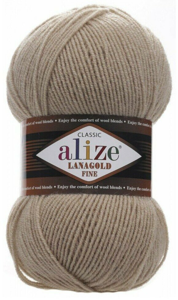 Пряжа для вязания ALIZE Lanagold fine (Лана голд файн), цвет № 05 (бежевый), 1 моток, состав: 51% акрил, 49% шерсть , вес мотка: 100 гр длина: 390 м