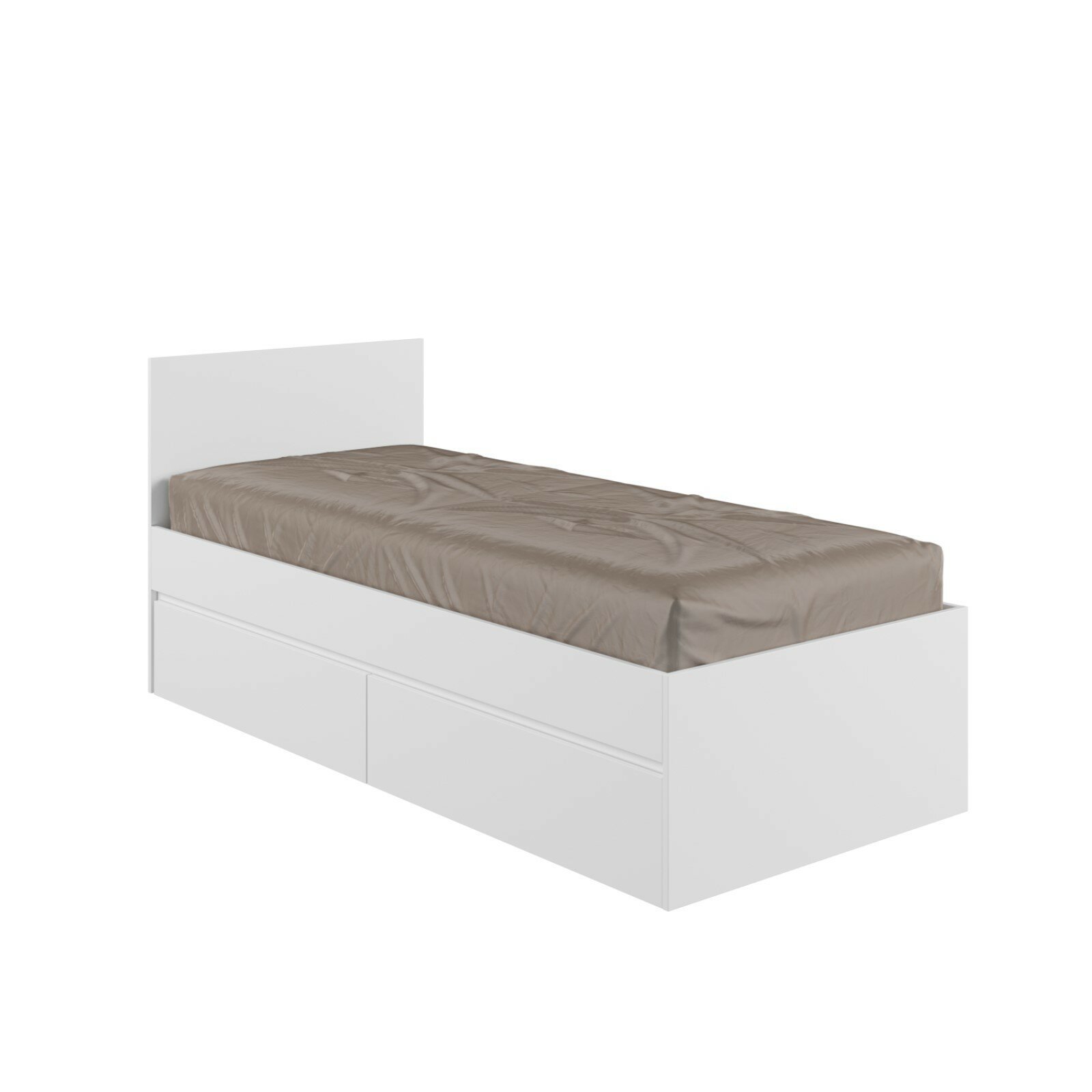 Кровать односпальная 90х200см, деревянная, с ящиками и задней спинкой