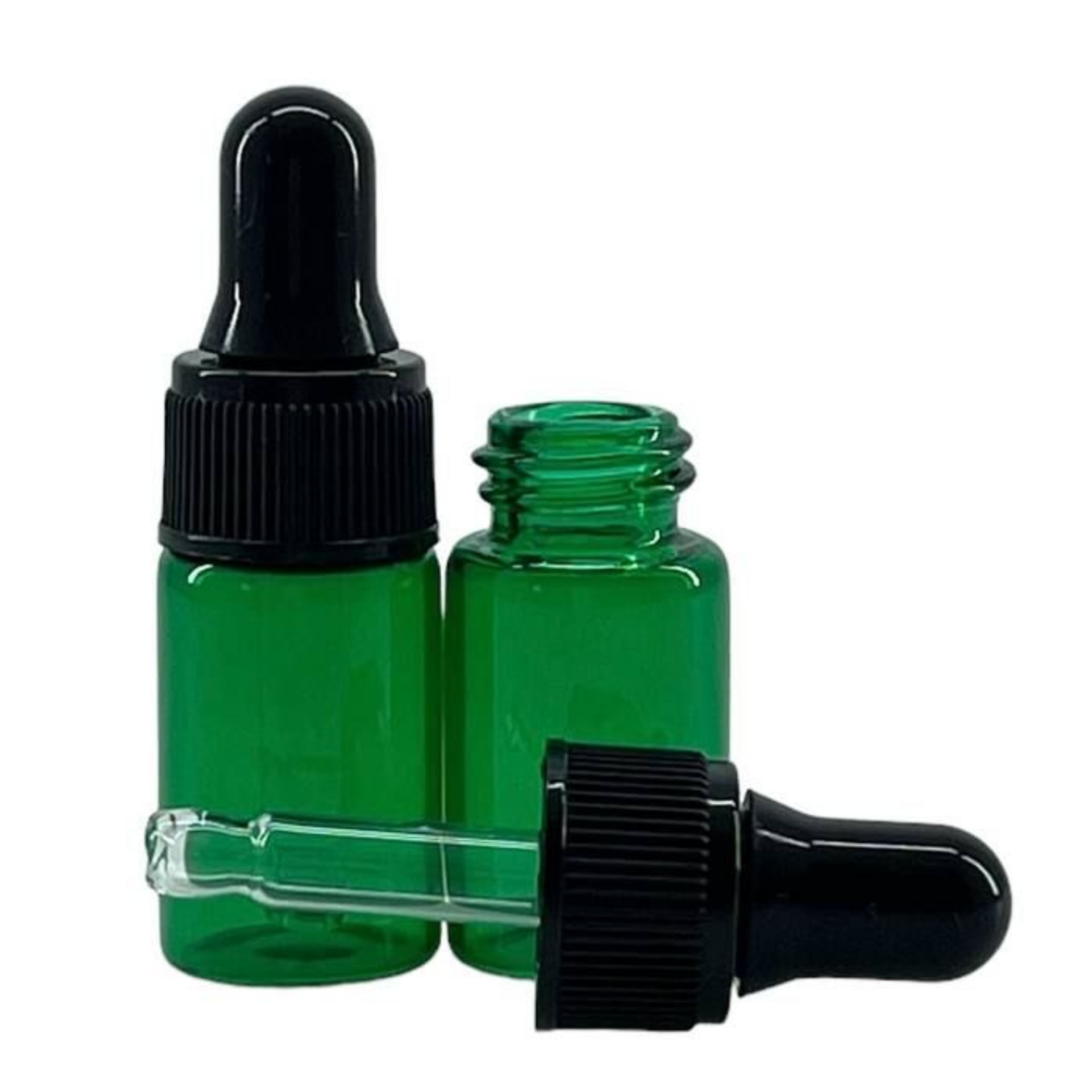 Набор пипеток для эфирных масел, флакон 3 мл, 15 штук, зеленое стекло