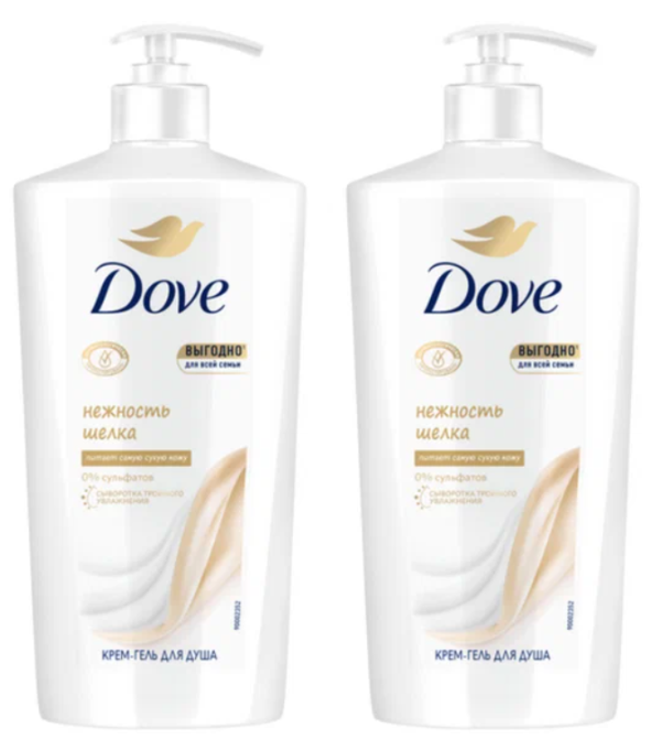 Гель-Крем для душа Dove с Драгоценными маслами, 610 мл, 2 шт
