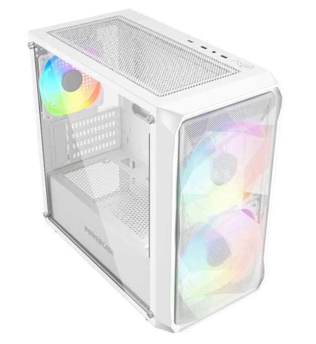 Компьютерный корпус Powercase Mistral Micro A3W ARGB (CMMAW-A3) белый - Midi Tower, Micro-ATX