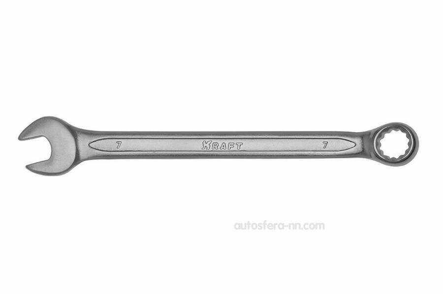 KRAFT KT700501 Ключ комбинированный 7 мм (Cr-V холодный штамп, холдер)