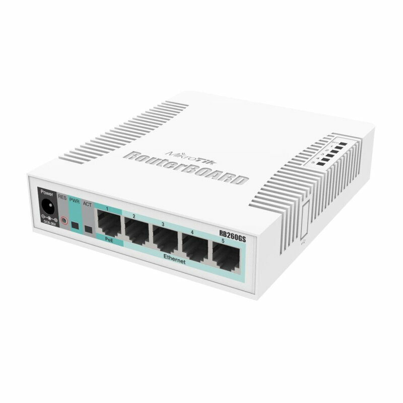 Коммутатор MikroTik RB260GS CSS106-5G-1S, управляемый, 5Gbit/PoE, 1914196