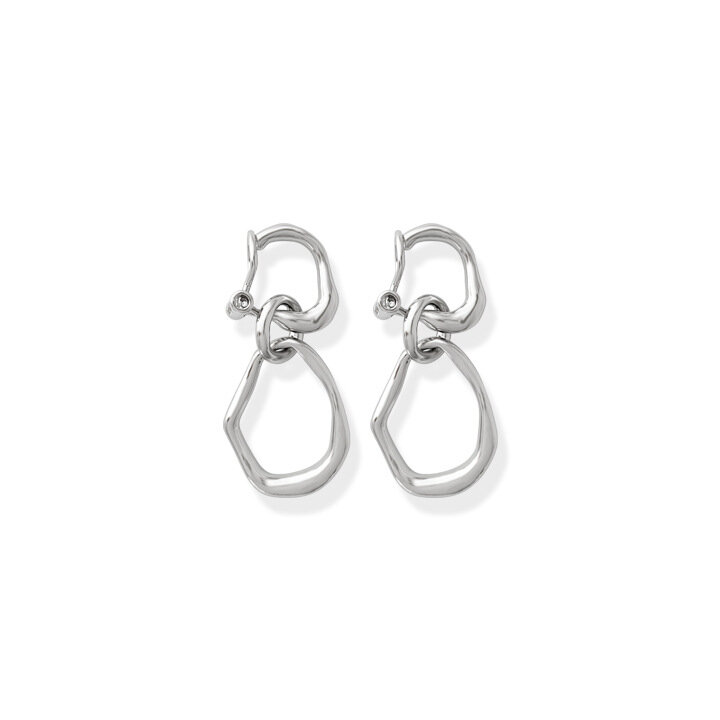 Клипсы "SF038", белое золото, геометрические, неправильная форма