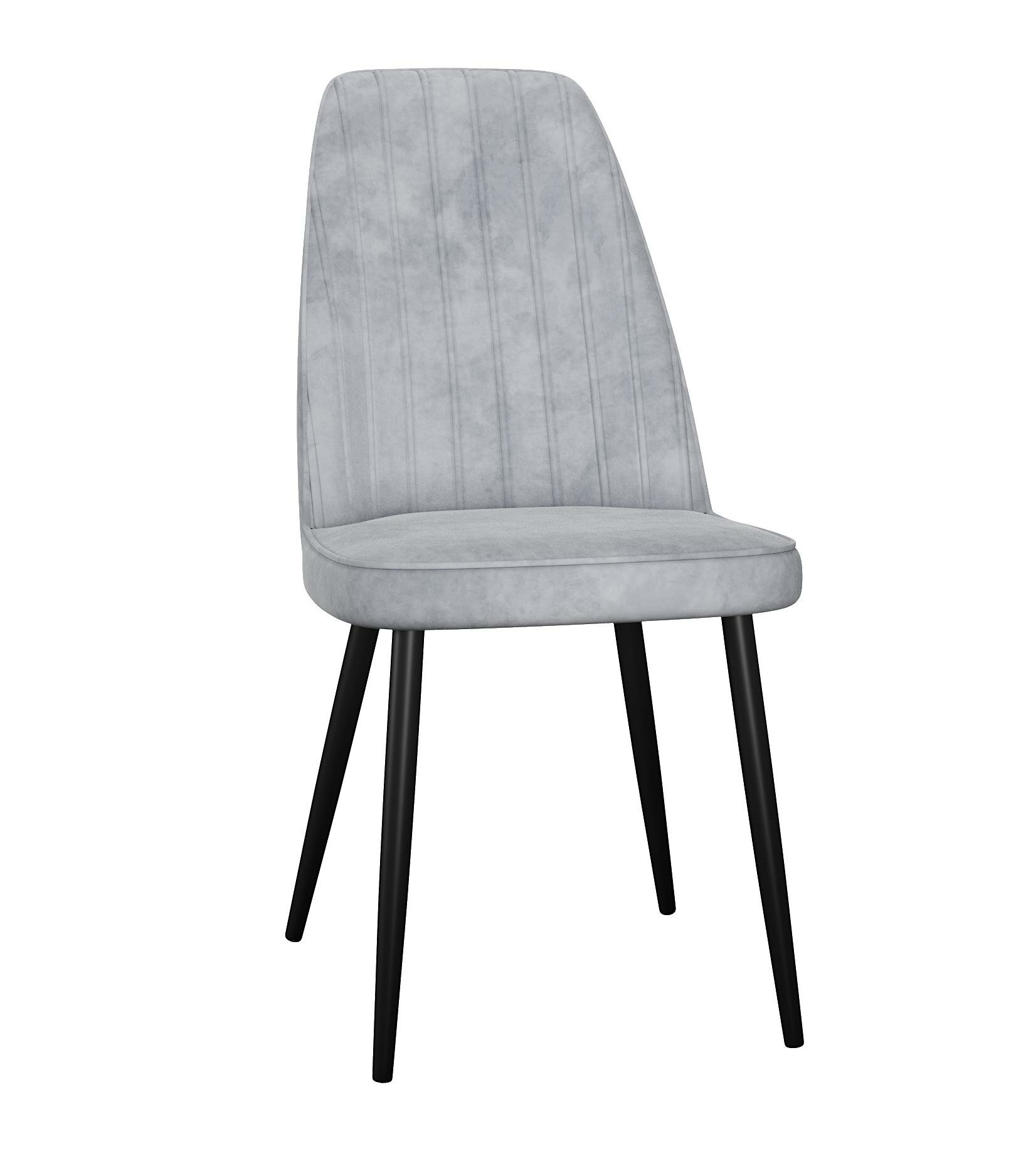 Стул для кухни и офиса DikLine 326 B22 GREY микровелюр серый, ножки черные