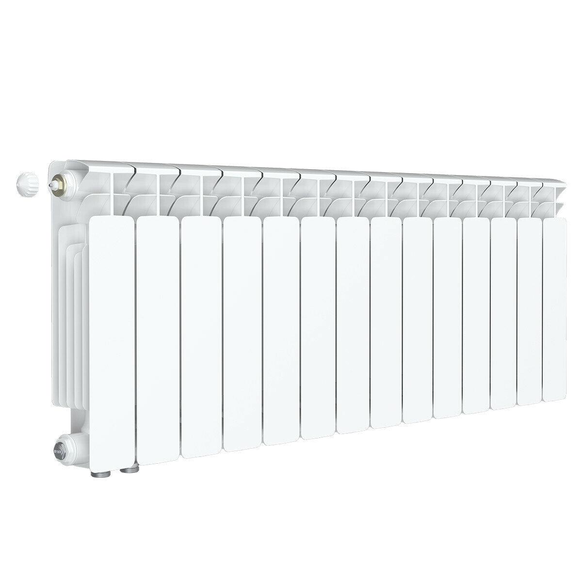 Биметаллический радиатор RIFAR Base 350 х 20 секции , нижнее левое подключение, цвет белый