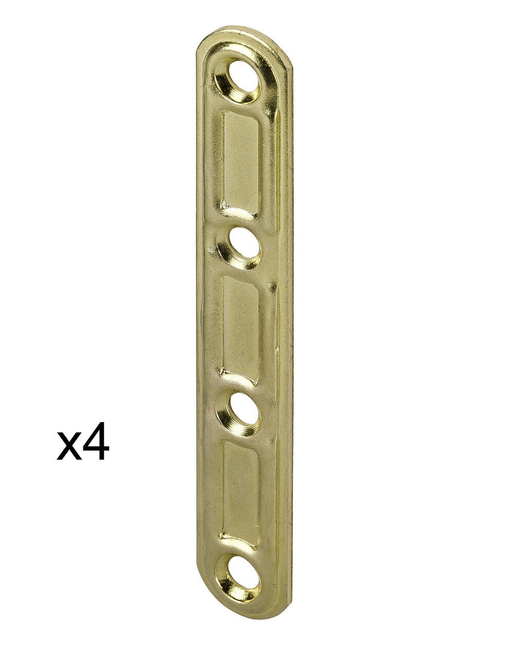 Пластина Piconect Vormann 100х15х1,5 мм, оцинкованный, цвет: латунь, 4 шт.